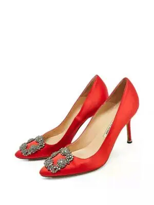 Manolo Blahnik Hangisi Buckle Heeled Pumps