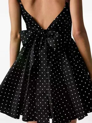 Bardot Coletta Polka-dot Mini Dress With Bow Detail - Black