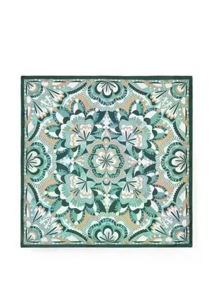 LANCEL Motif Floral Logo-print Silk Scarf - Multicolour