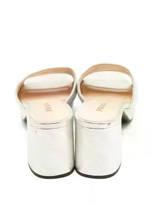 Prada Metallic Leather Platform Sandals