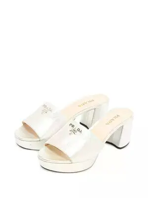 Prada Metallic Leather Platform Sandals