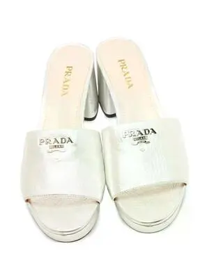 Prada Metallic Leather Platform Sandals