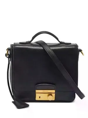 Prada Prada Saffiano Leather Mini Top Handle Bag Black
