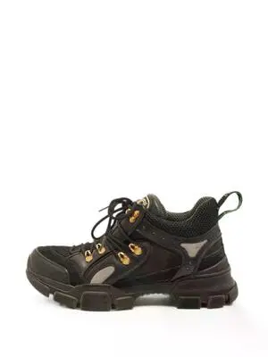 Gucci Flashtrek Lace-up Sneakers With Gold-tone Hardware