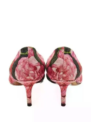 Dolce & Gabbana Bellucci Crystal-embellished Floral Brocade Pumps - Pink