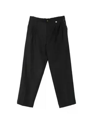MYTHS Pleated-front Straight-leg Trousers - Black