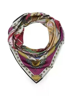LANCEL 90 Square Printed Silk Scarf