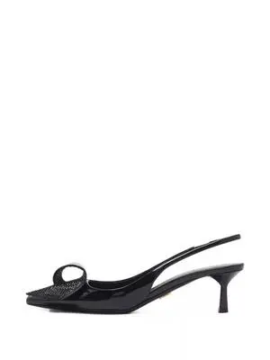 Prada Bow-detail Pointed-toe Slingback Heeled Pumps