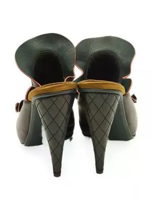 Fendi Wave Ruffle High Heel Mules