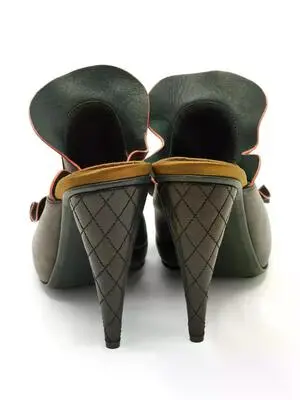 Fendi Wave Ruffle High Heel Mules