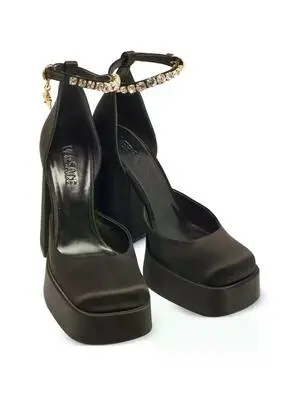 Versace Satin Crystal-embellished Platform Pumps