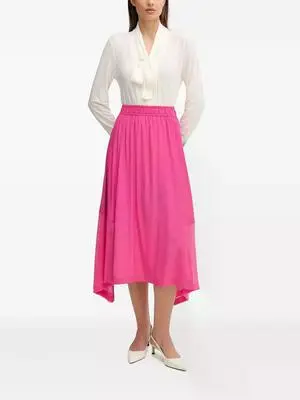 Dkny Asymmetric Elasticated Midi Skirt - Pink
