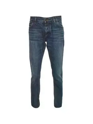 Dolce & Gabbana Denim Straight-leg Jeans With Logo Patch