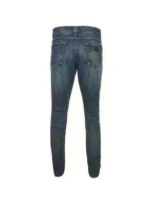 Dolce & Gabbana Denim Straight-leg Jeans With Logo Patch