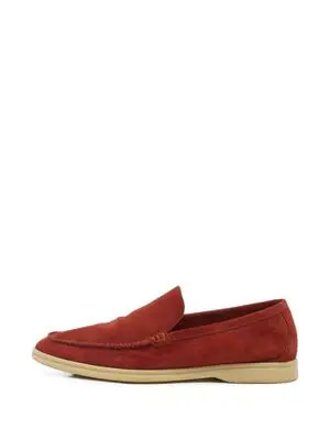 Loro Piana Summer Walk Suede Loafers - Red