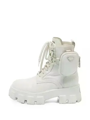 Prada Monolith Re-nylon Combat Boots With Detachable Pouch