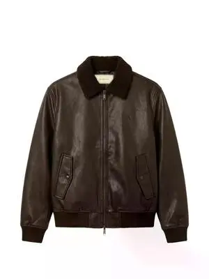 Calvin Klein Shearling Collar Faux-leather Bomber Jacket
