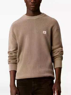 Calvin Klein Waffle-knit Logo-patch Sweater