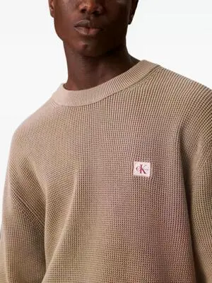 Calvin Klein Waffle-knit Logo-patch Sweater