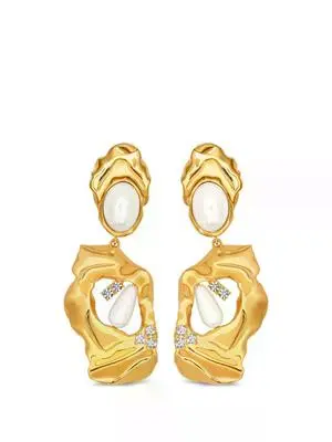 Oscar De La Renta Hammered Clip-on Earrings - Gold