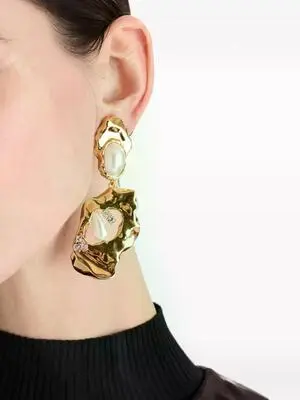 Oscar De La Renta Hammered Clip-on Earrings