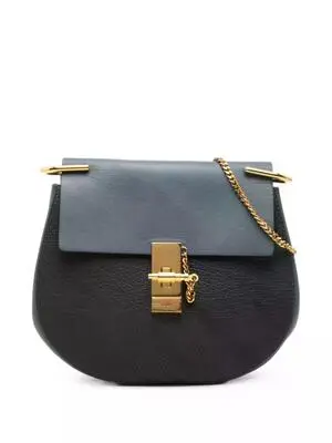 Chloé Small Bicolor Calfskin Drew Crossbody Bag - Blue