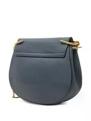 Chloé 2015 Small Bicolor Smooth And Grained Calfskin Drew Crossbody Bag - Blue