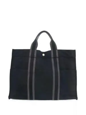 Hermès Canvas Fourre Tout Mm Tote Bag - Black