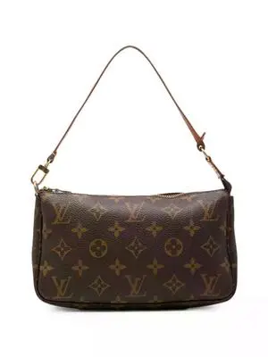 LOUIS VUITTON 2001 Monogram Pochette Accessoires Shoulder Bag - Brown