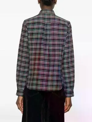 FORTE_FORTE Ruffled Trim Tartan Print Shirt