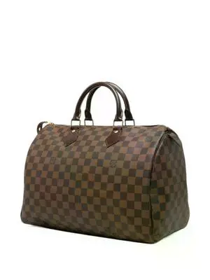 LOUIS VUITTON Damier Ebene Speedy 35 Boston Bag - Brown