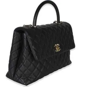 Chanel Quilted Caviar Coco Top Handle Bag