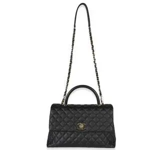 Chanel Quilted Caviar Coco Top Handle Bag