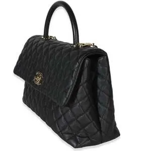 Chanel Quilted Caviar Coco Top Handle Bag
