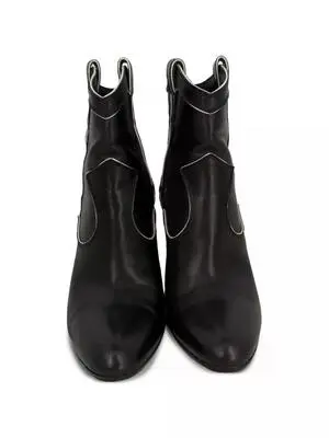 GIANVITO ROSSI Western Leather Ankle Boots