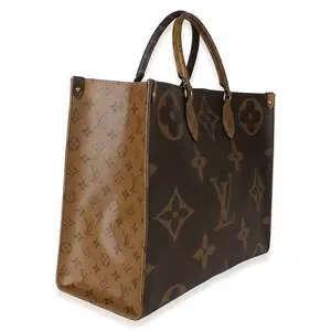 LOUIS VUITTON Monogram Reverse Canvas Onthego Gm Tote - Brown