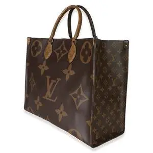 LOUIS VUITTON Monogram Reverse Canvas Onthego Gm Tote - Brown