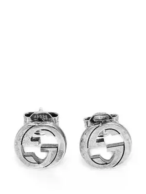 Gucci Interlocking G Stud Earrings - Silver
