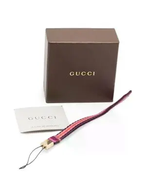 Gucci Striped Phone Strap - Pink
