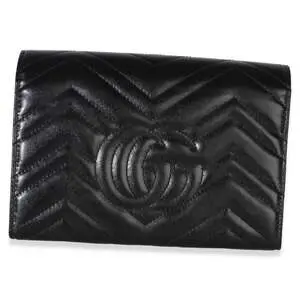 Gucci Matelasse Calfskin Gg Marmont Chain Wallet