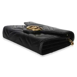 Gucci Matelasse Calfskin Gg Marmont Chain Wallet
