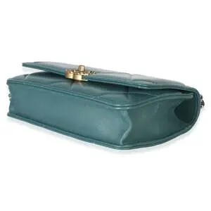 Chanel Dark Quilted Lambskin 19 Wallet On Chain - Green