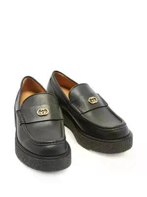 Gucci Leather Interlocking G Platform Loafers