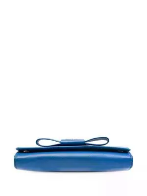 Prada Saffiano Lux Bow Wallet On Strap Crossbody Bag - Blue