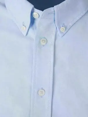 AMI Paris Cotton Shirt With De Coeur Embroidery - Blue