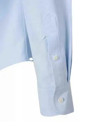 AMI Paris Cotton Shirt With De Coeur Embroidery - Blue