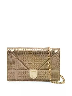 Dior 2018 Diorama Microcannage Clutch Bag - Gold