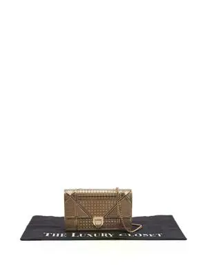 Dior 2018 Diorama Microcannage Clutch Bag - Gold