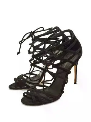 Dolce & Gabbana Suede Lace-up Stiletto Heeled Sandals
