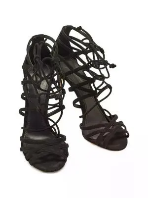 Dolce & Gabbana Suede Lace-up Stiletto Heeled Sandals